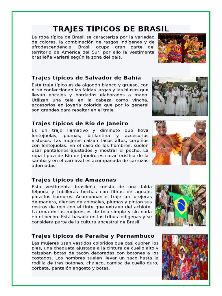 Tipos De Ropa En Brasil