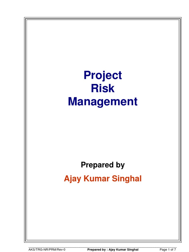 Project Risk Management Overview | PDF | Risk Management | Risk