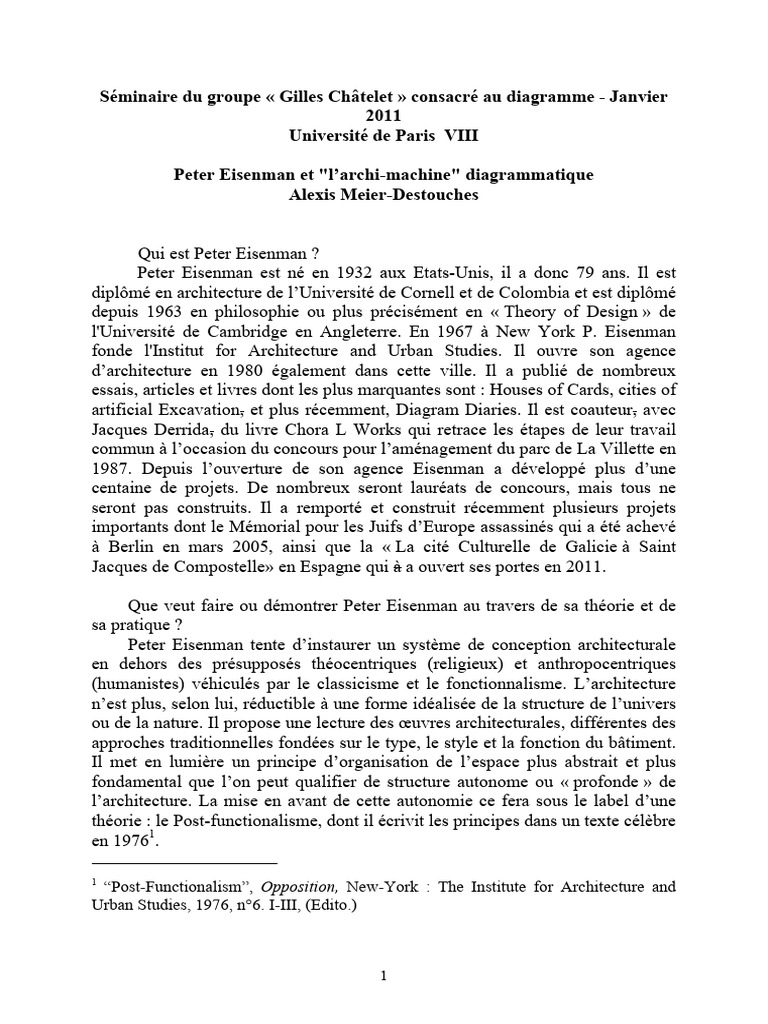 Peter Eisenman Et - L'archi-Machine - Diagrammatique - Alexis Meier | PDF
