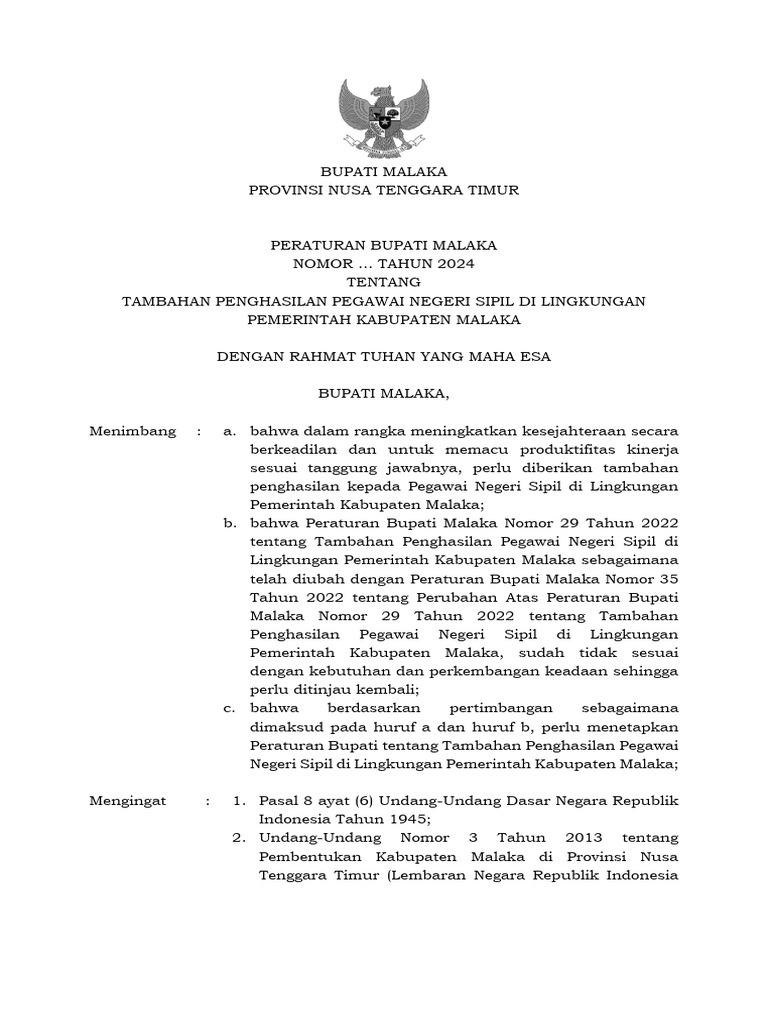 Perbup TPP Tahun 2024 | PDF