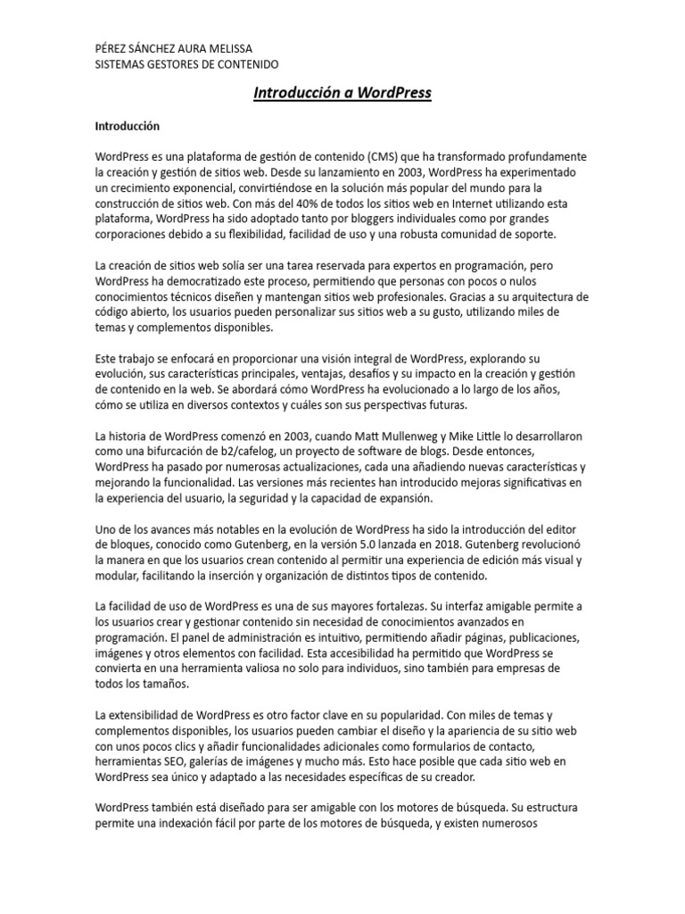 Reporte 2 sistemas gestores de contenido | PDF