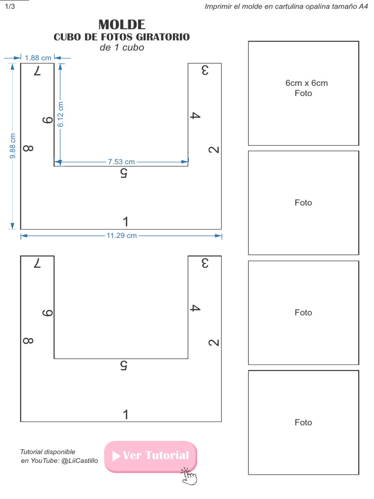 MOLDE - Cubo de Fotos Giratorio 1cubo | PDF
