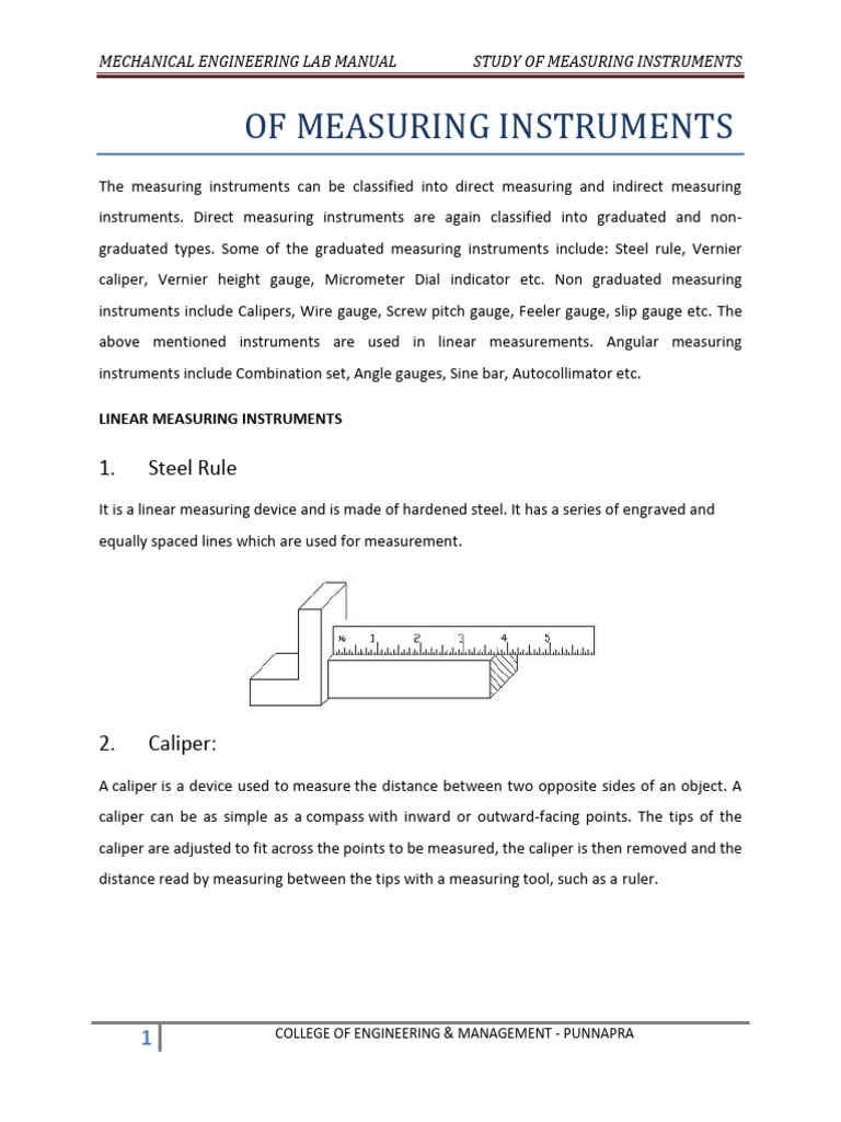 Study of Measuring Instruments | PDF