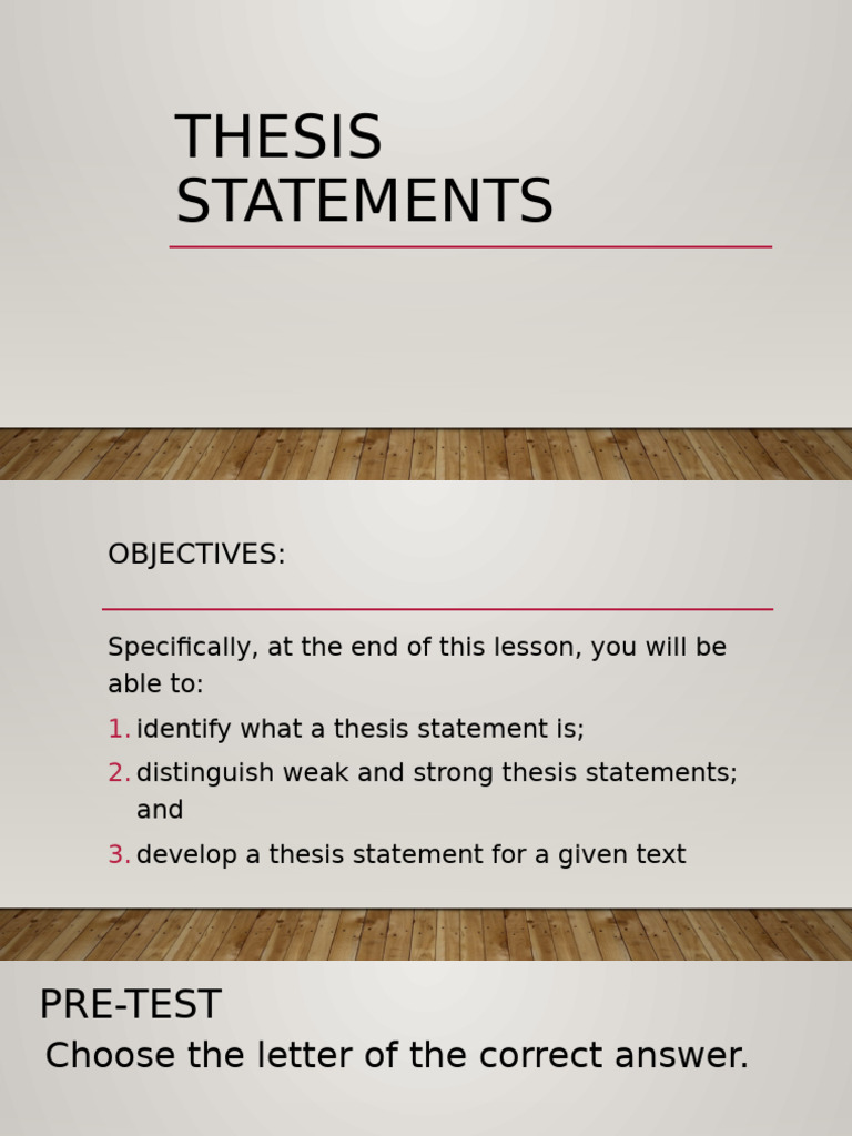 Thesis Statements | PDF