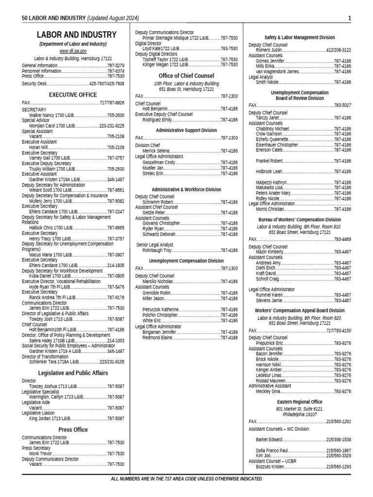 Department of Labor and Industry | PDF