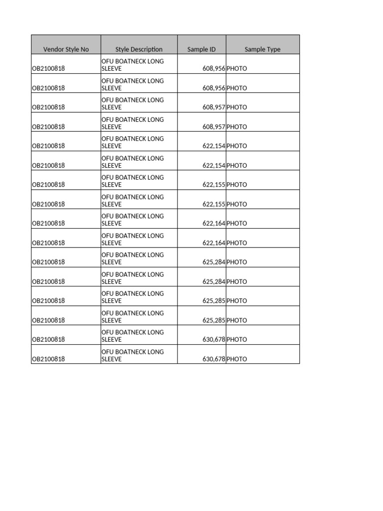 Merchandise Sample Tracking - 1723819570944641 | PDF