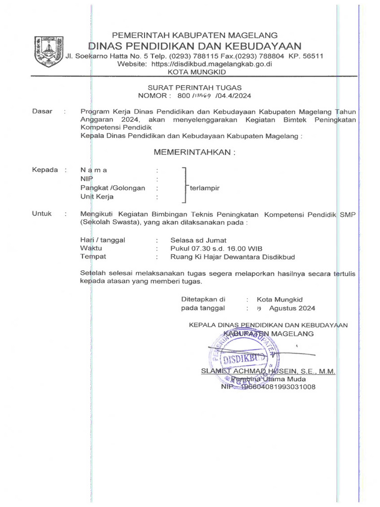 SPT Bimtek Guru SMP Swasta | PDF