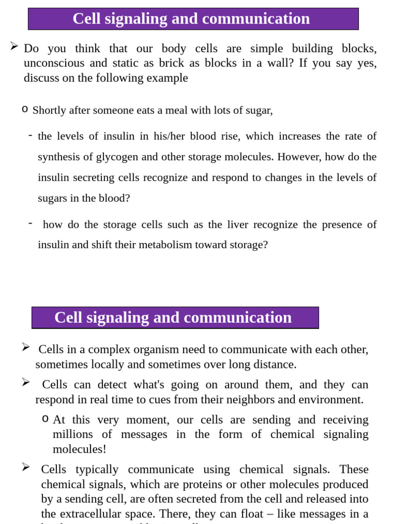 Cell Signaling and Communication Print | PDF