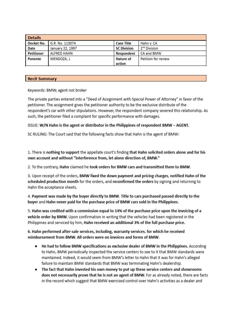 Hahn v. CA, 266 SCRA 537 Case Digest | PDF