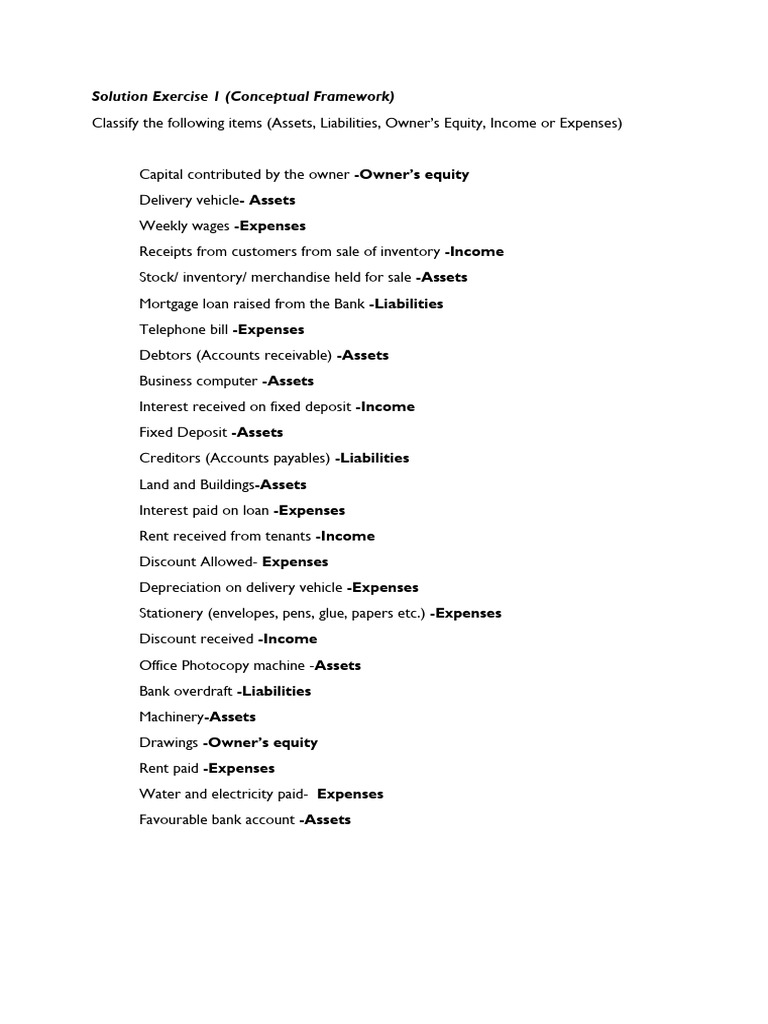 Solution Exercise 1 Conceptual Framework | PDF