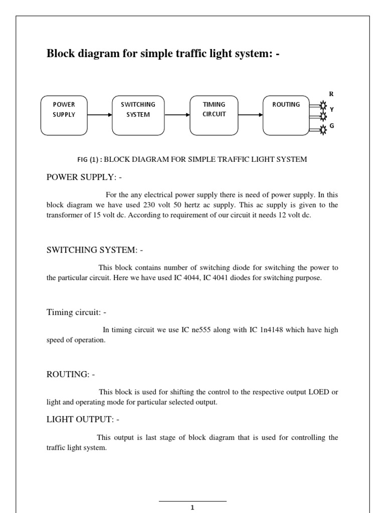 Simple Traffic Light System Diagram | PDF | Electrical Network | Power ...