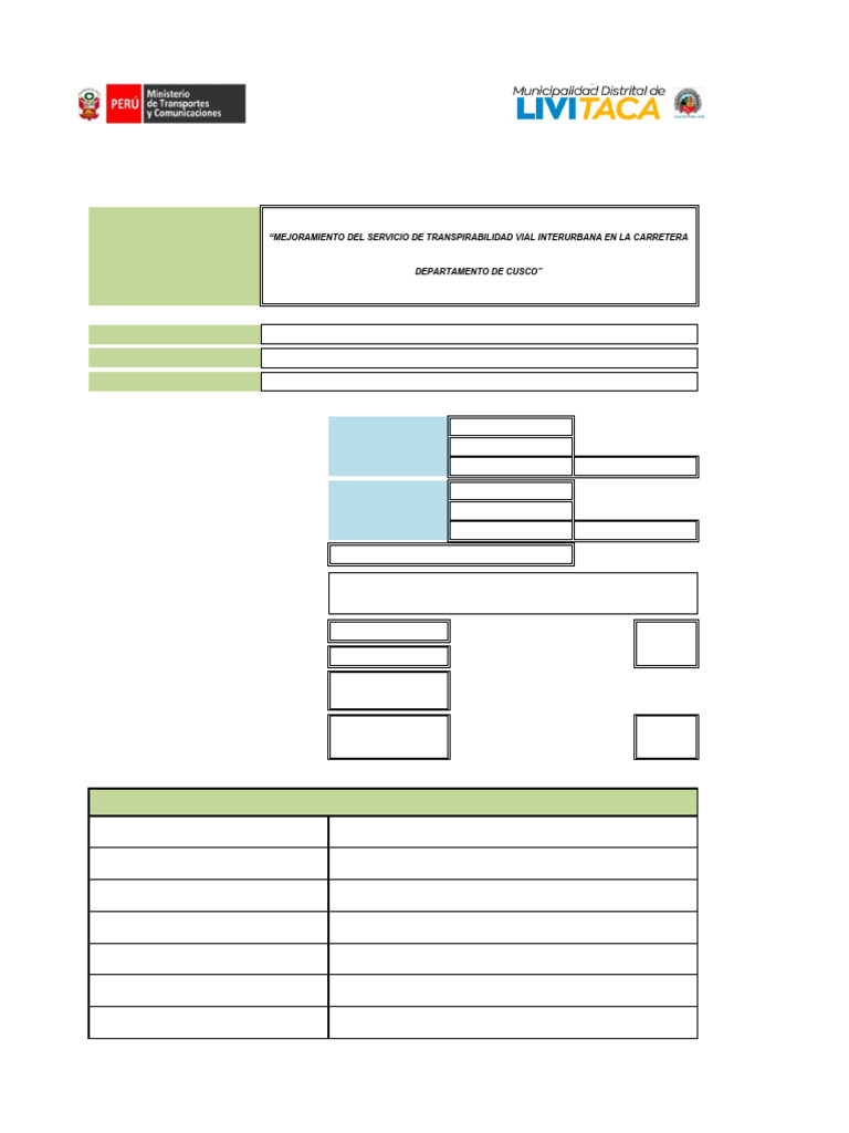 Fichas Inventario Vial - Carretera Livitaca - Chamaca01 | PDF