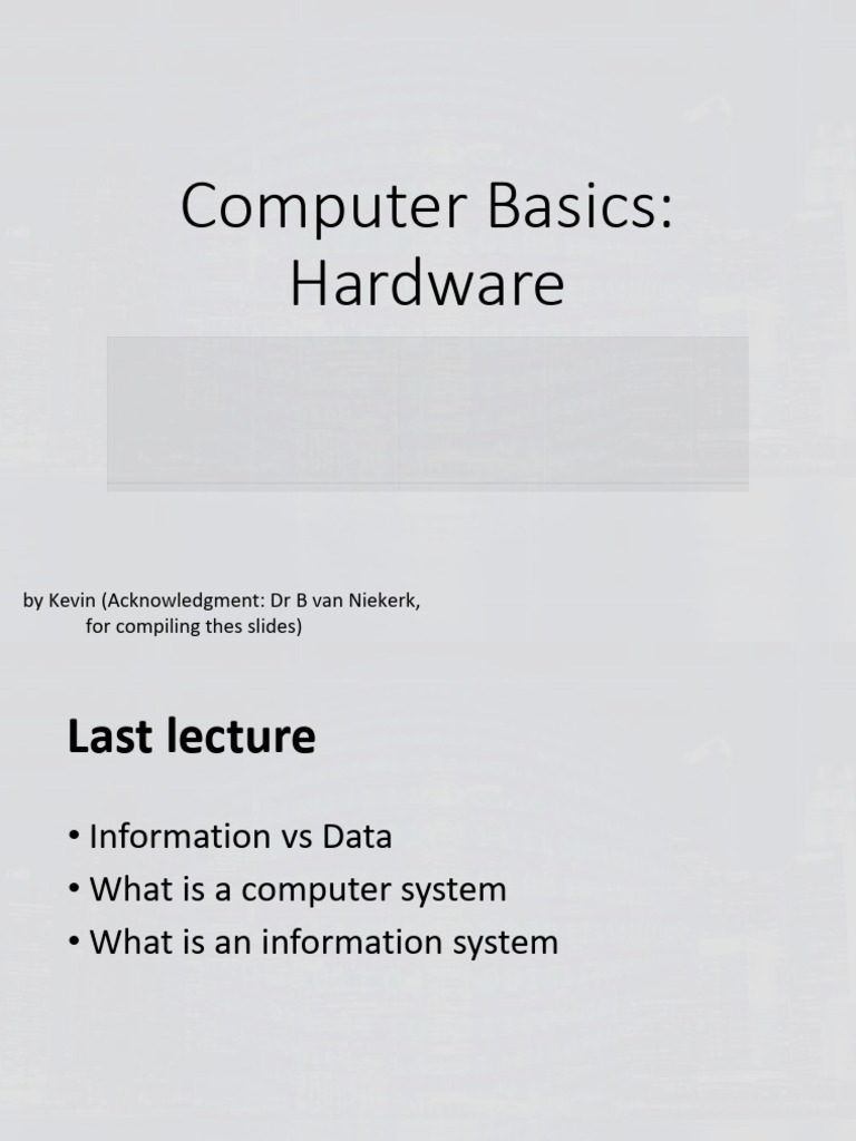 2 Computer Basics - Hardware | PDF