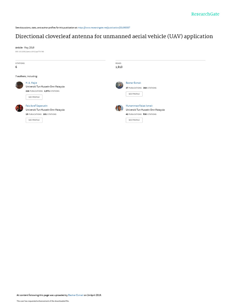 Directional Cloverleaf Antenna For Unmanned Aerial Vehicle (UAV ...