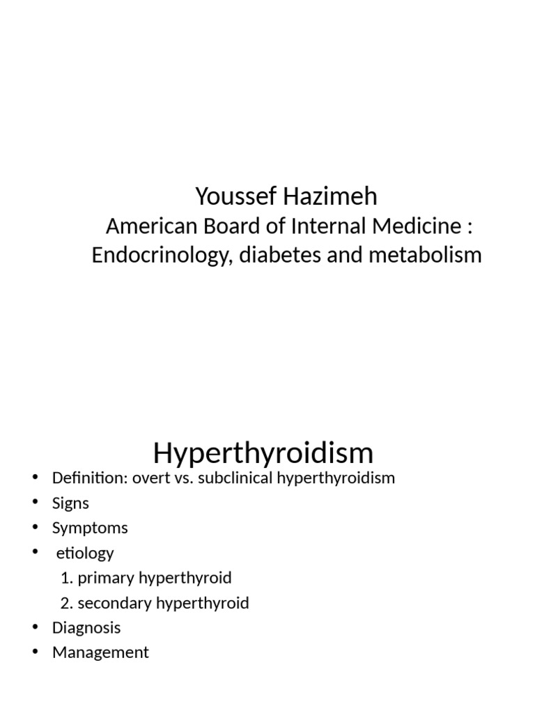 1 Hyperthyroid | PDF