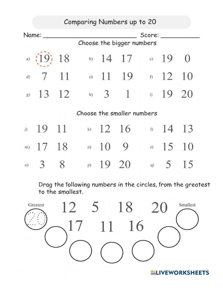 comparing numbers | PDF