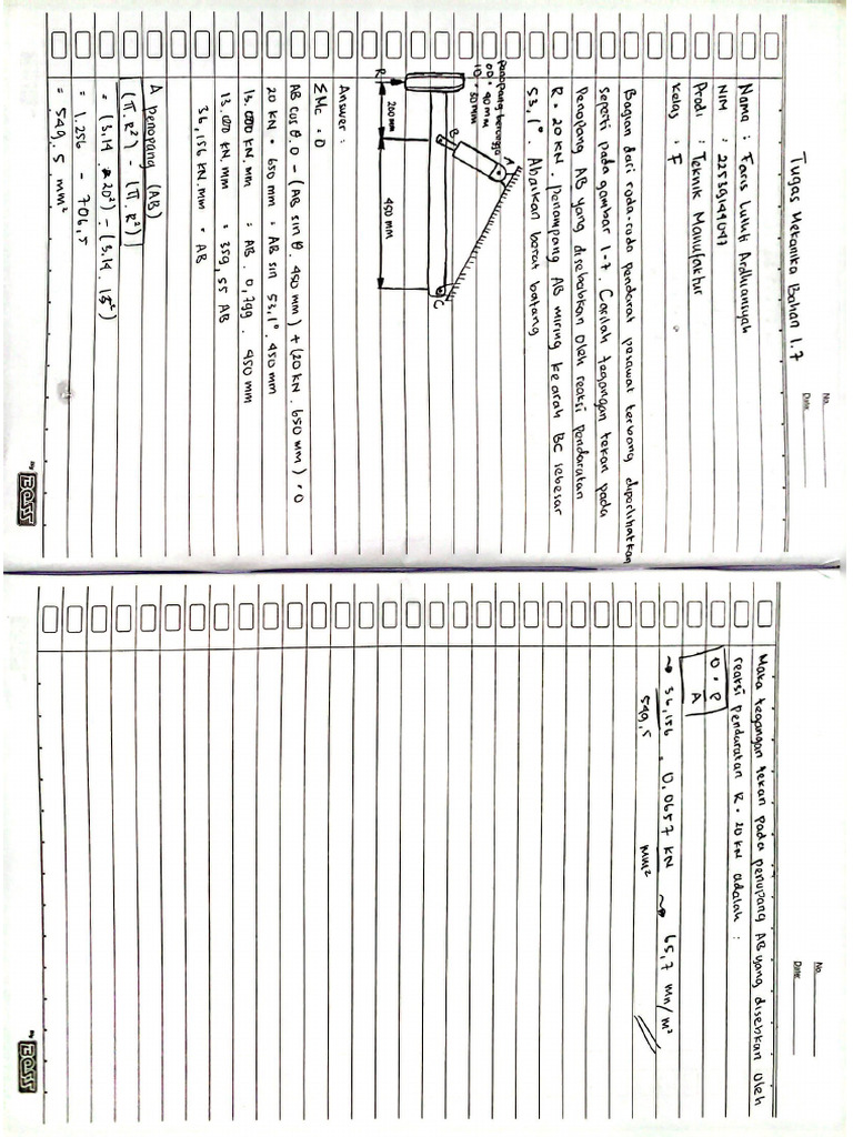Tugas 1.7 Mekanika Bahan | PDF