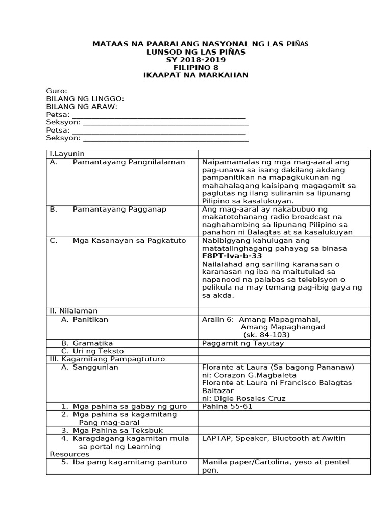 Cot 4th | PDF | Philippines