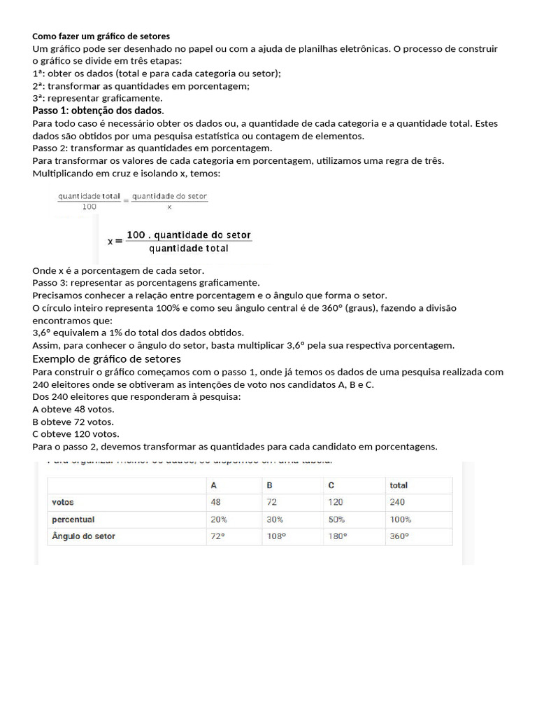 Como Fazer Um Gráfico de Setores | PDF