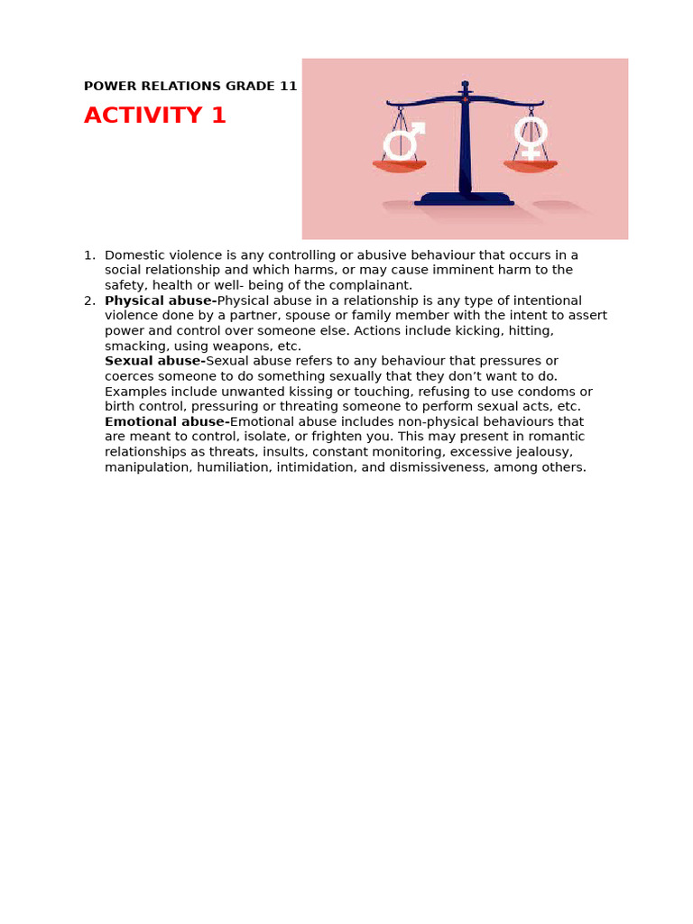 Power Relations Grade 11 | PDF
