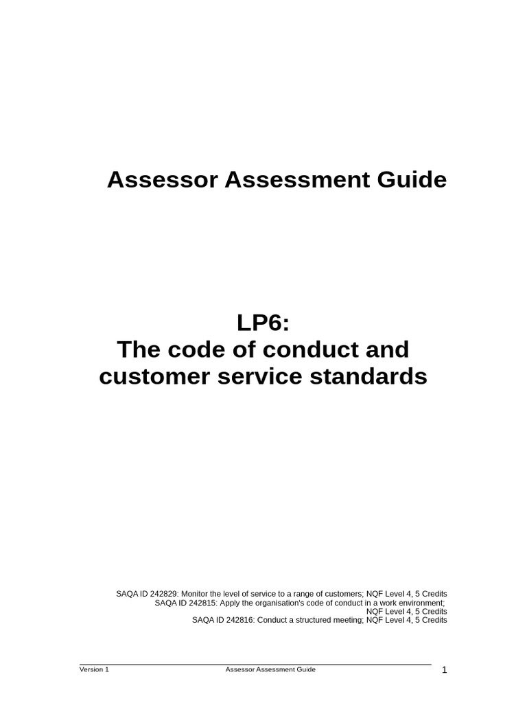 LP6 Assessor Assessment Guide With Memorandum | PDF