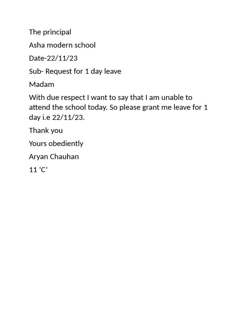 Leave Application 2 | PDF