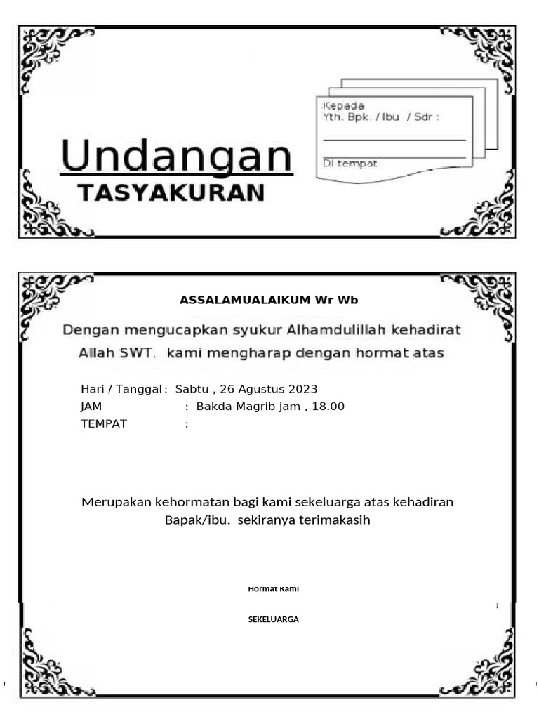 Contoh Undangan | PDF