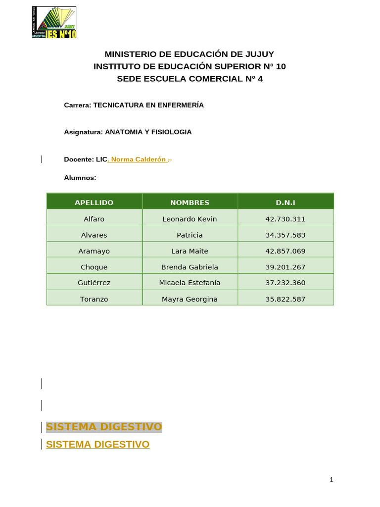 Ssistema Digestivo | PDF