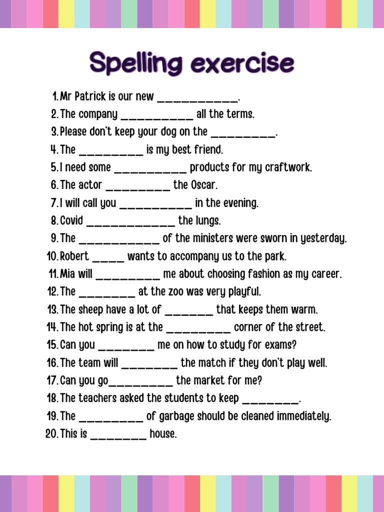 2 - Spelling Exercise | PDF