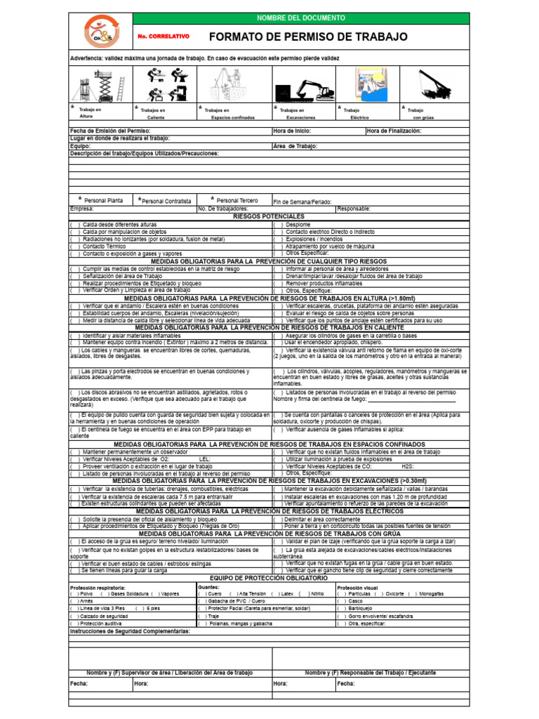 Formato de Permiso de Trabajo | PDF