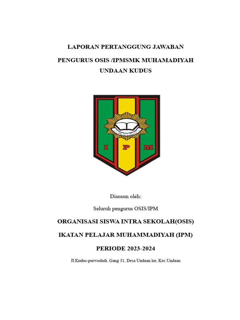 LPJ Osis Akhir Periode | PDF