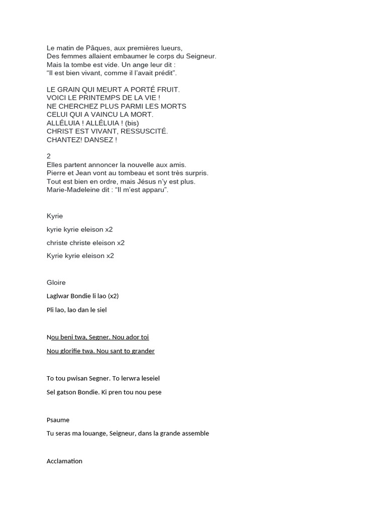 La Messe 28 April | PDF