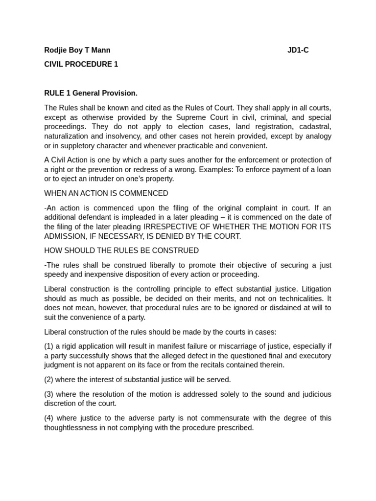 Rule 1-5 Summary | PDF