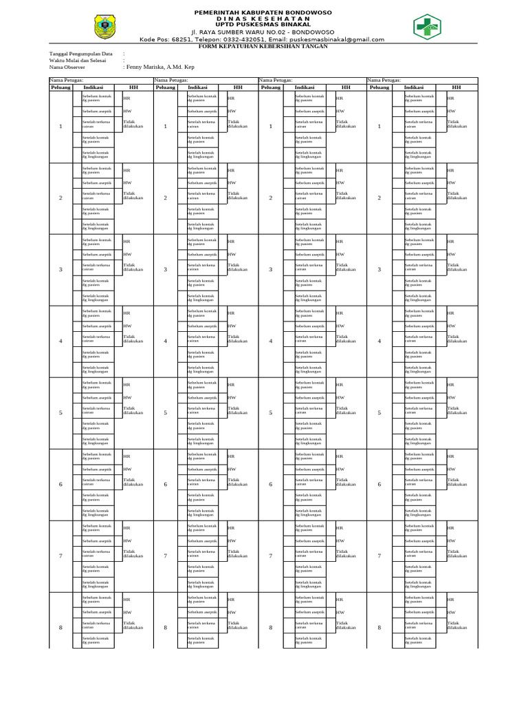 Form Inm 2023 Uptd Puskesmas Binakal | PDF