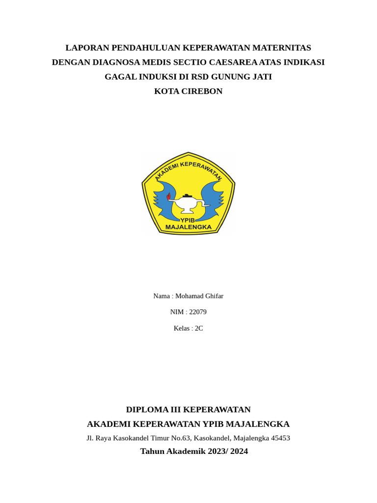 LP SC Indikasi Gagal Induksi Ghifar | PDF