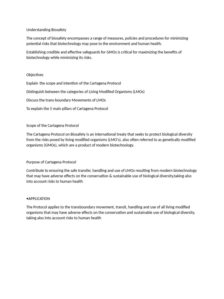 Cartagena Protocol | PDF