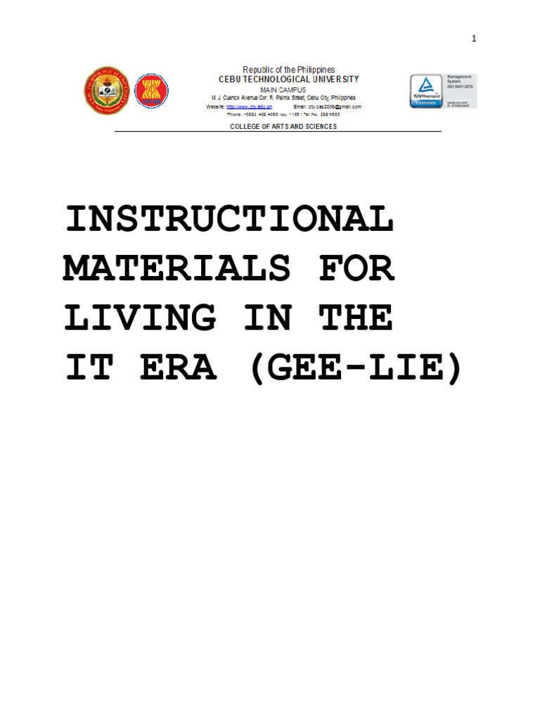 GEE LIE Chapter 1 Intro To ICT Course Packs 240729 230733 | PDF