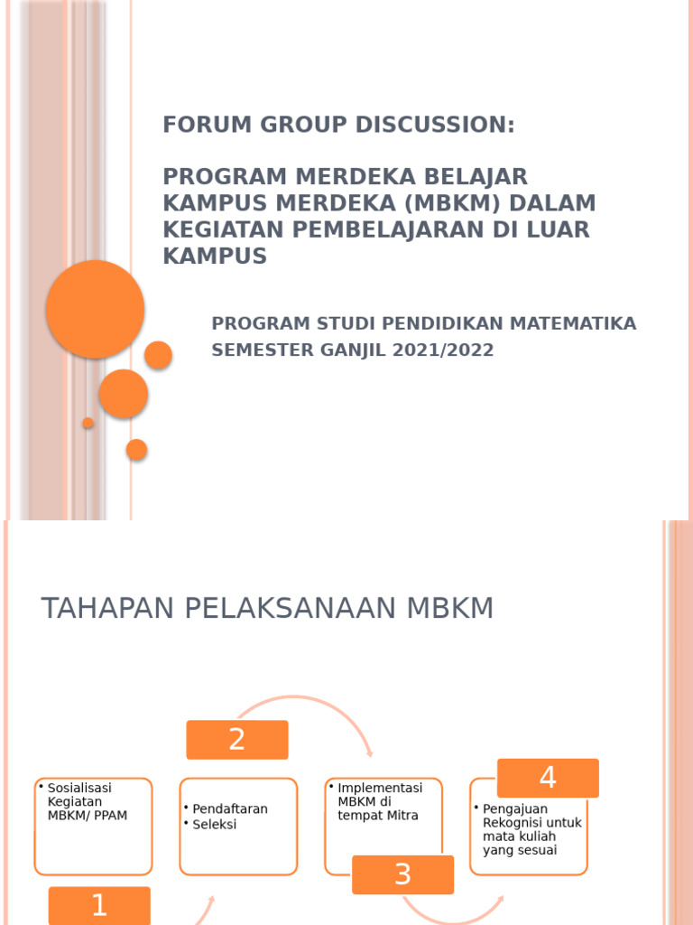 Sosialisasi Implementasi Kegiatan MBKM | PDF