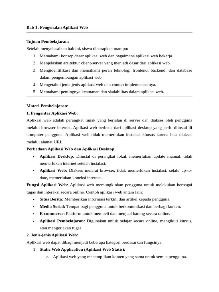 Bab 1 Pengenalan Aplikasi Web | PDF