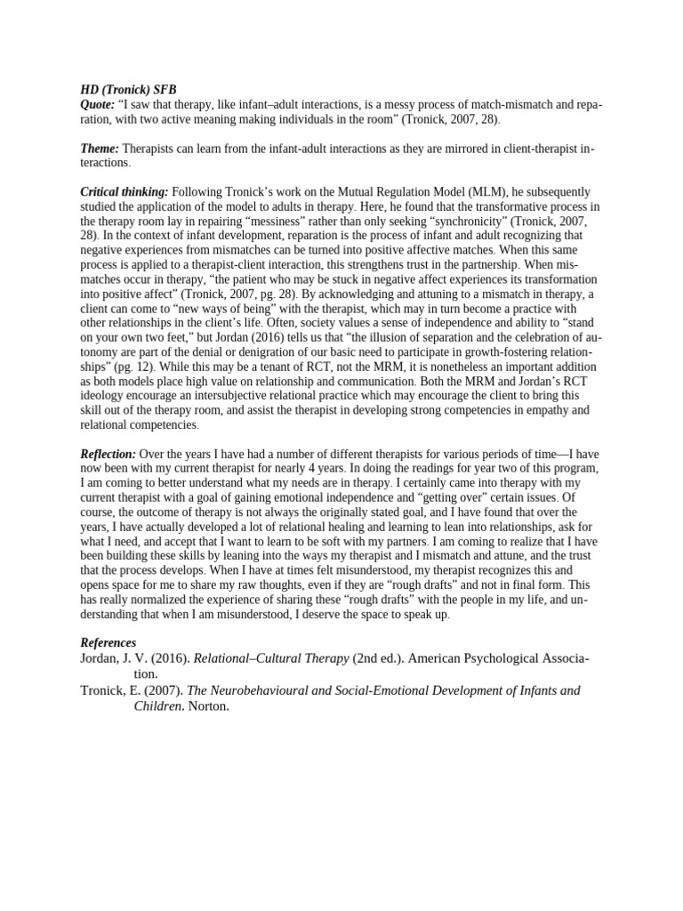 SFB Tronick 3 Cassidy Hicks | PDF