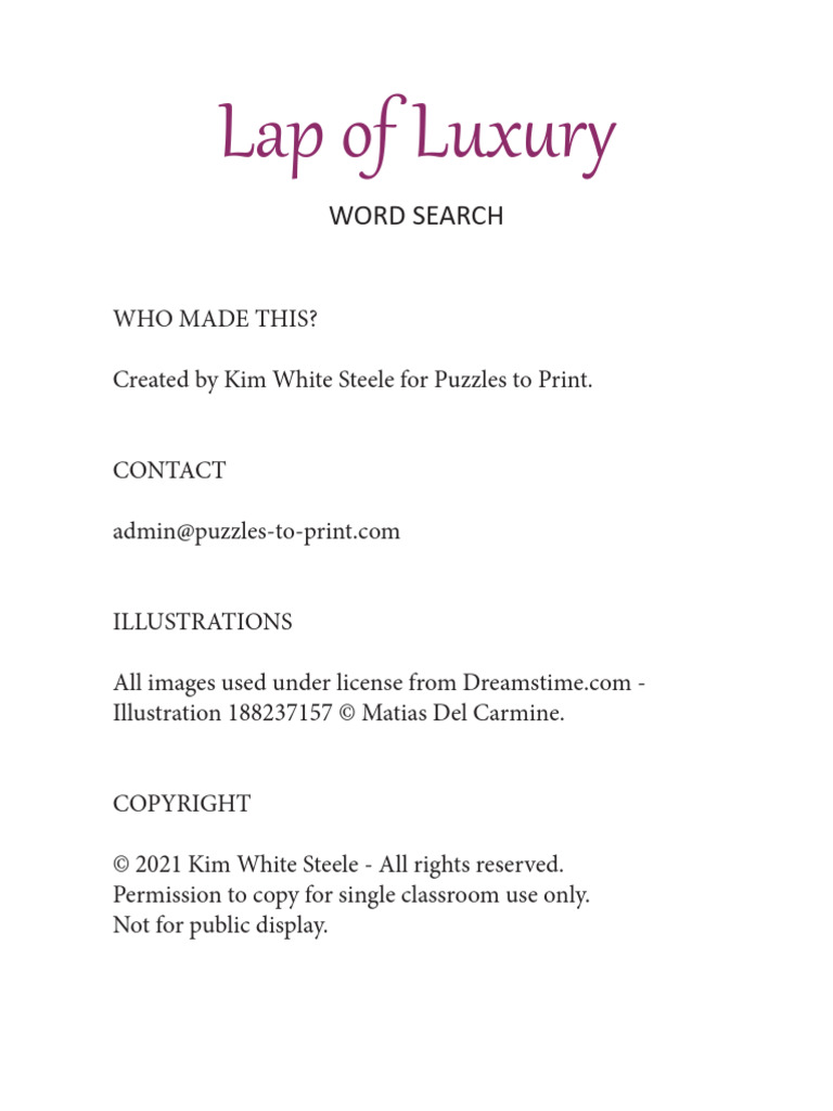 Luxury Brands Word Search | PDF