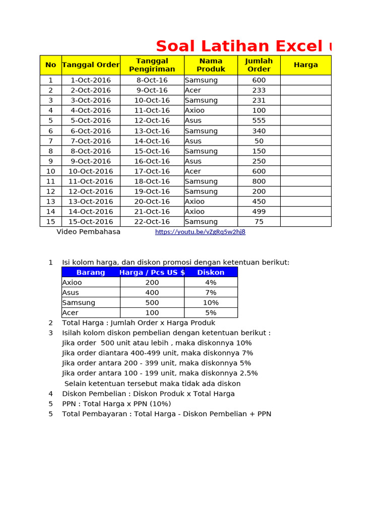 Tes Excel Admin Keuangan 19 | PDF