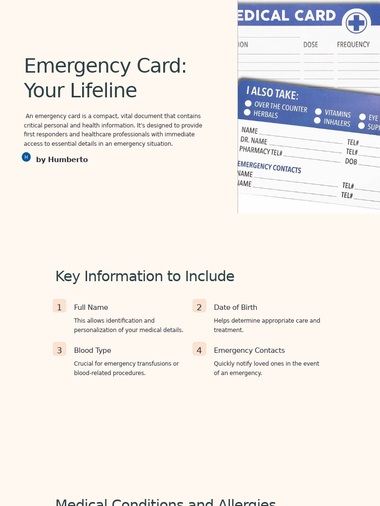 Emergency Card Your Lifeline | PDF