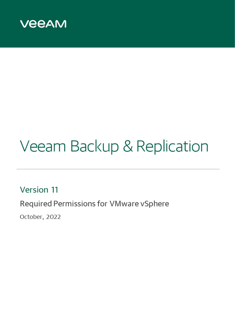 Veeam Backup 11 0 Permissions | PDF