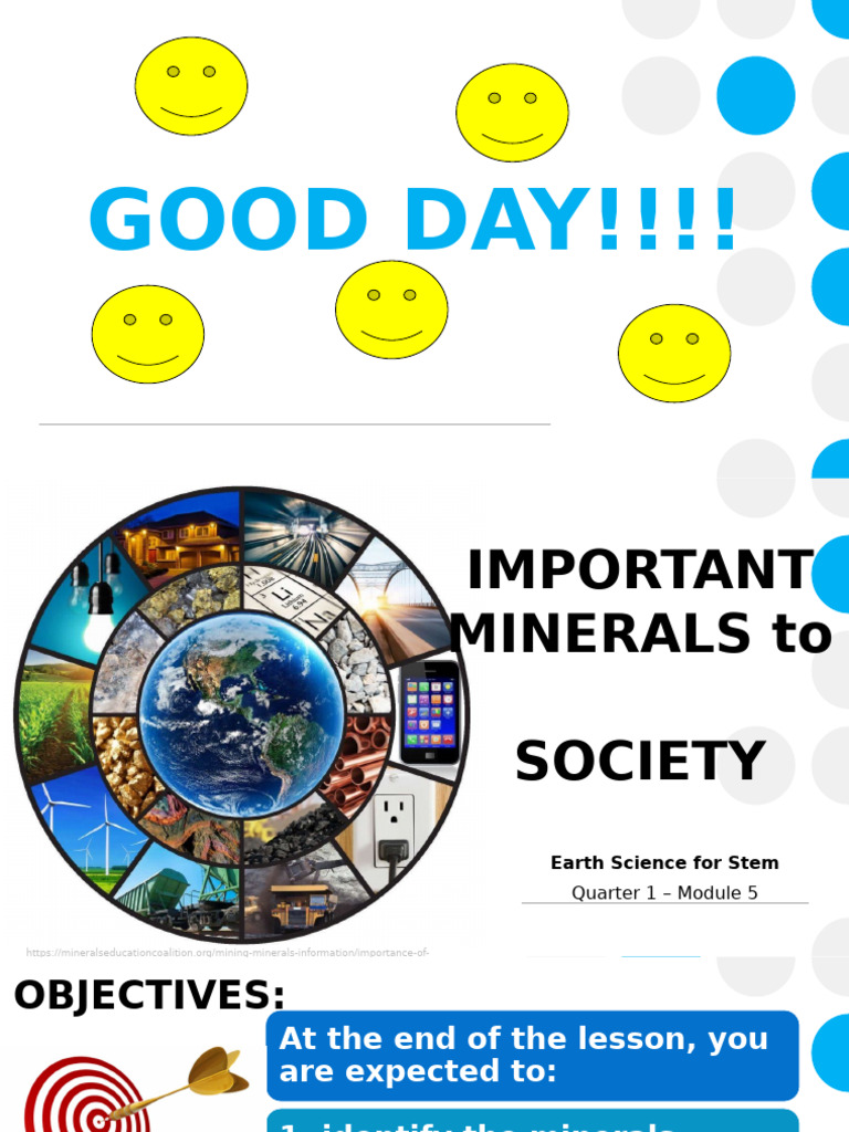 Earth Science M5 IMPORTANT MINERALS TO SOCIETY | PDF