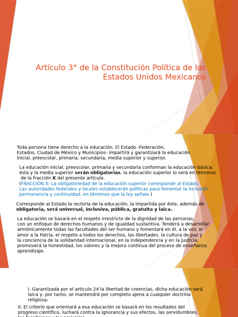 Artículo 3° de La Constitución Política de Los Estados Unidos Mexicanos ...
