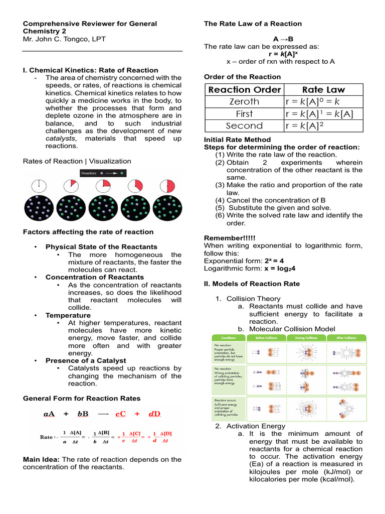 Comprehensive Reviewer For General Chemistry 2 | PDF
