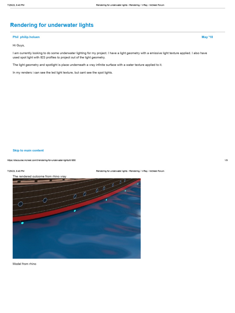 Rendering For Underwater Lights - Rendering - V-Ray - McNeel Forum | PDF | Texture Mapping ...
