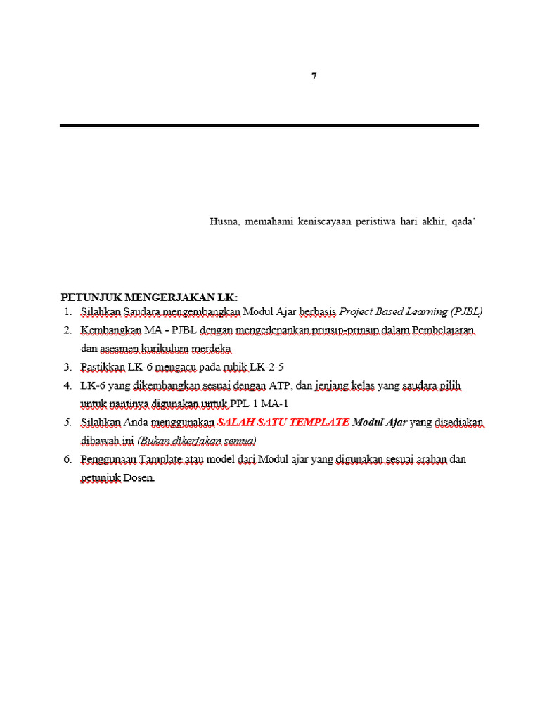 LK 7 - Penyusunan Modul Ajar PJBL (K2) Djati REV 2 | PDF