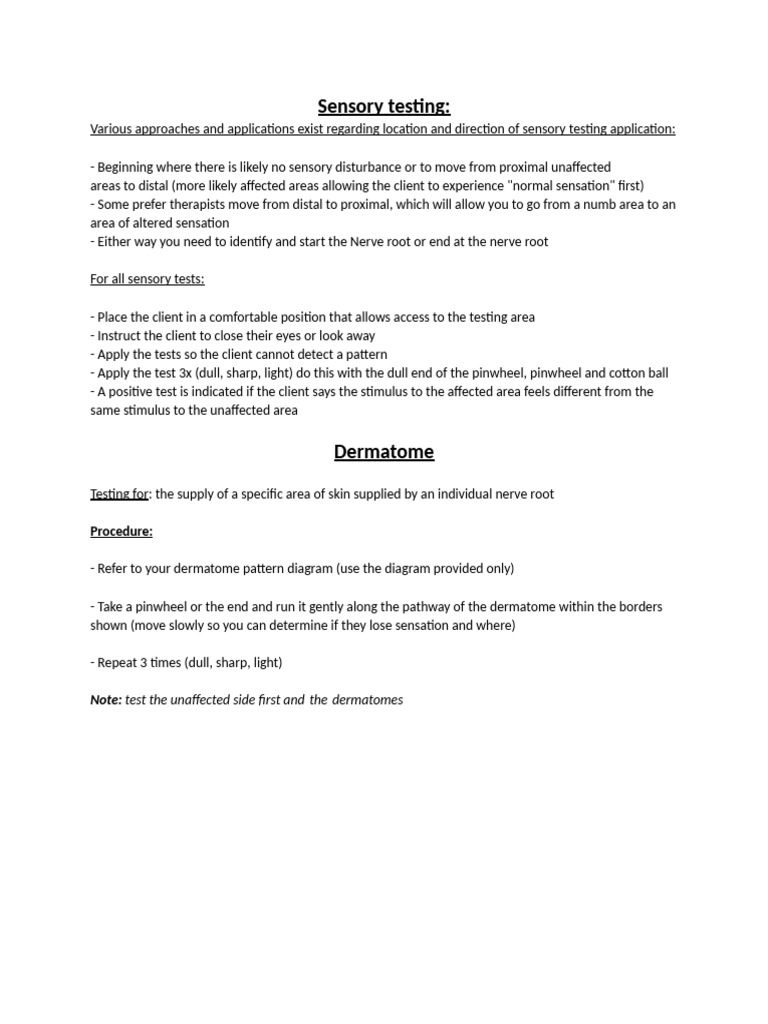 Dermatomes | PDF